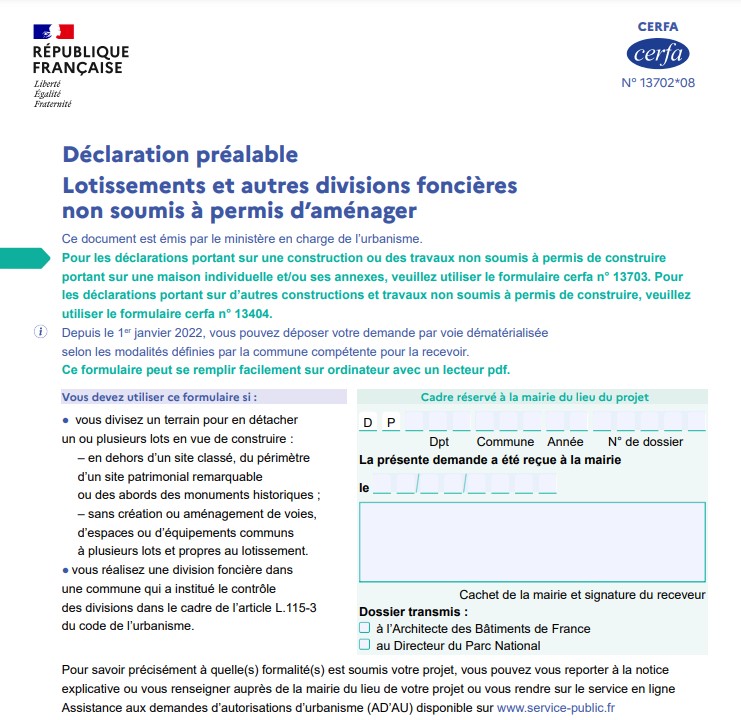 Déclaration Préalable De Division Cerfa – REMOEQ